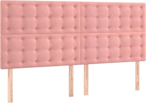 Box spring postel s matrací růžová 200x200 cm samet 3129476