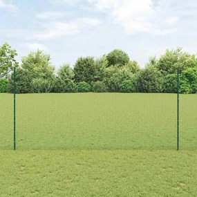 Svařovaná drátěná plotovina s tyčkami 25 x 1,5 m Zelená 3336494
