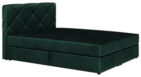 Manželská postel Boxspring 160x200 cm Karum Comfort (tmavě zelená) (s roštem a matrací). 1056027