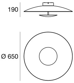 Linea Light Horizon_S, bílo/zlaté stropní svítidlo pro nepřímé osvětlení, 34W LED 3000K, Ø 65cm