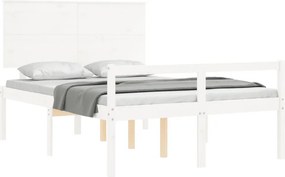 Postel s čelem pro seniory bílý Small Double masivní dřevo 3195452