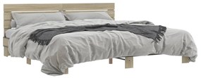 Rám postele dub sonoma 180 x 200 cm kompozitní dřevo a kov
