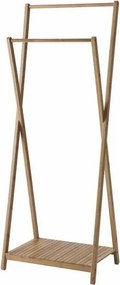 Bambusový věšák na oblečení Compactor Bamboo, dvojitý, hnědá