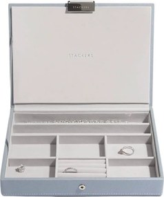Krabička na šperky Stackers čtyřnásobná classic šedo-mátová
