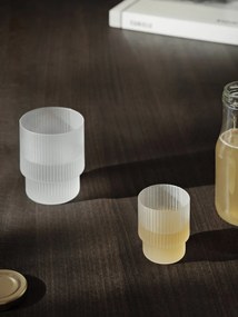Ferm Living Skleničky Ripple Frosted 200 ml – set 4 ks, bílá barva, sklo