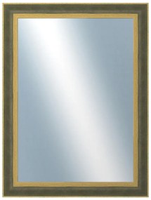 DANTIK - Zarámované zrcadlo - rozměr s rámem cca 60x80 cm z lišty ZVRATNÁ zelenozlatá plast (3070)