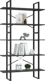 Knihovna s 5 policemi šedá 100 x 30 x 175 cm borové dřevo 3082000