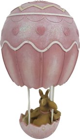 Dekorace králíčků v horkovzdušném balónu - 11*11*19 cm