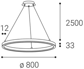 Závěsné led svítidlo LED2 Circle Barva: Bílá, Chromatičnost: 3000K Dali, Ø - Průměr: 120cm