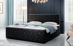 Luxusní boxspring postel CRYSTAL s úložným prostorem, samet Velikost postele: 120 × 200 cm, Barvy sametu: Hnědý samet, Výběr matrace: Oboustranná…