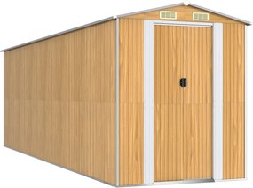 Zahradní kůlna světle hnědá 192x606x223 cm pozinkovaná ocel 3147476