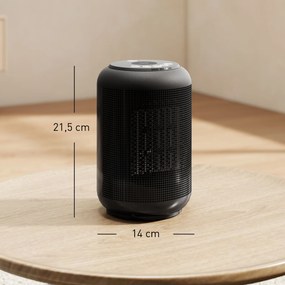 HOMCOM topidlo, 1500 W přímotop se 3 režimy, 24hodinovým časovačem, ochranou proti převrácení a přehřátí, 14 x 21,5 cm, černé