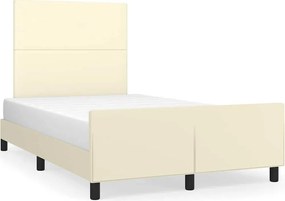Rám postele s čelem krémový 120x200 cm umělá kůže 3125441