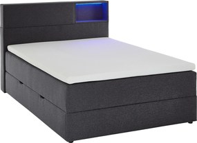 XXXLutz POSTEL BOXSPRING, 120/200 cm, antracitová Xora - Postele s úložným prostorem - 000101026405