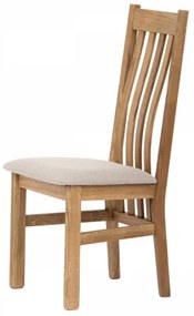 Dřevěná jídelní židle krémově béžová látka masiv dub C-2100 CRM2