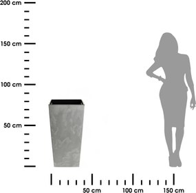 PLASTOVÝ KVĚTINÁČ PORTO 75X39,5X39,5 CM IMITACE BETONU ŠEDÁ