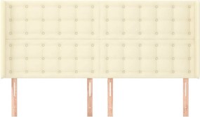 Čelo postele typu ušák krémové 203x16x118/128 cm umělá kůže 3119690