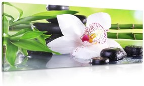 Obraz orchidej s japonskou tématikou - 120x60 cm