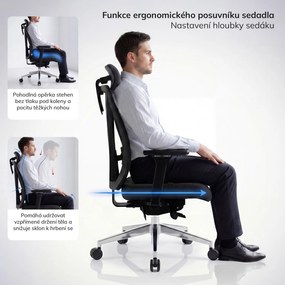 Ergonomická kancelářská židle tmavě šedá VECTOR