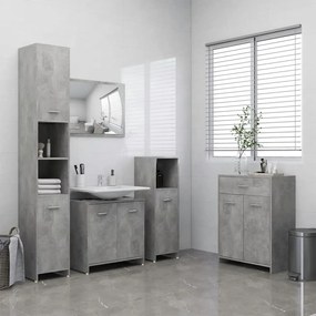 4dílný set koupelnového nábytku betonově šedý