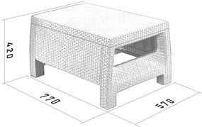 DEOKORK Zahradní ratanový stolek CORFU (antracit)