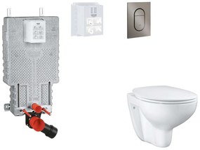 Grohe Uniset - Set předstěnové instalace, klozetu, sedátka SoftClose a tlačítka Arena Cosmopolitan S, kartáčovaný Hard Graphite SANI15BB5103