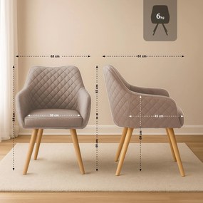 Jídelní židle Gent látka přírodní konstrukce – taupe