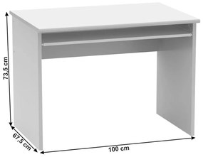 Tempo Kondela Psací stůl s výsuvem na klávesnici Johan 2 New 2, bílý, 100 cm