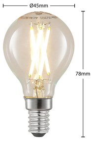 LED žárovka filament E14 4W 2700K kapka dim 3ks