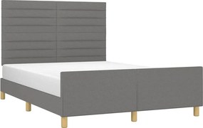Postel bez matrace tmavě šedá 140 x 200 cm textil 3125139