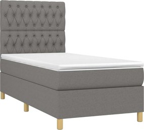 Box spring postel s matrací a LED tmavě šedá 90x190 cm textil 3135638