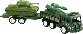 Vojenská sada s autem, přívěsem a tankem / Plast / Tank 15 cm / Od 3 l
