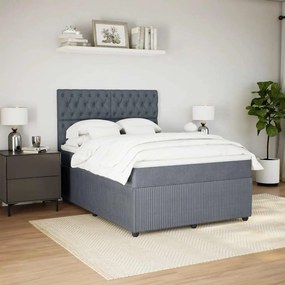 Box spring postel s matrací tmavě šedá 140x200 cm samet 3292365
