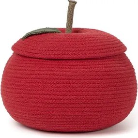 Červený látkový dětský koš na hračky ø 28x20 cm Apple – Lorena Canals