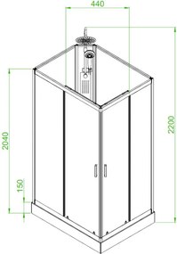 Terra Hydromasážní box ALMA-P 100x80 pravý