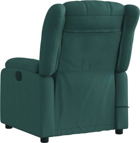 Elektrické masážní polohovací křeslo tmavě zelené textil 3205310