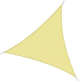Outsunny Béžová Sluneční Plachta Trojúhelníková Z Polyesteru pro Zahradu, Pláž a Kempování (různé barvy a velikosti), 6x6x6 metrů, béžová | Aosom