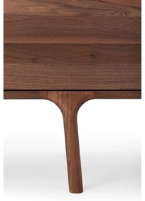 Hnědý TV stolek z dubového dřeva 220x45x45 cm Fawn – Gazzda
