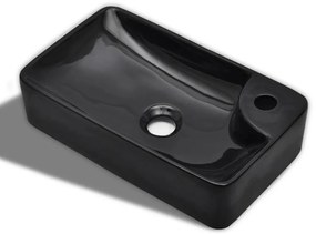 141935 vidaXL Keramické umyvadlo s otvorem na baterii černé