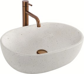 Rea Amelia, umyvadlo na desku 480x345x135 mm, imitace kamene-písková, REA-U8480