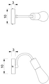 Nástěnná lampa DOW 1xE27/60W/230V bílá/zlatá
