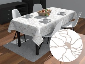 Biante Bavlněný obdélníkový ubrus Sandra SA-268 Béžové designové květiny na bílém 60x100 cm