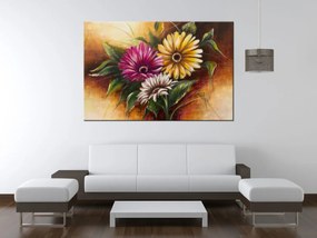 Gario Ručně malovaný obraz Nádherná kytice květů Rozměry: 120 x 80 cm