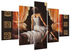 Tajemný obraz ženy v šatech (150x105 cm)