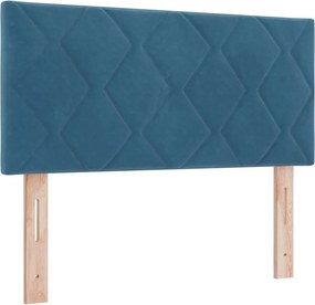 Postel s boxspringem s čelo Tmavě modrá 100 x 200 cm samet 3339222