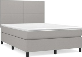 Box spring postel s matrací světle šedá 140 x 200 cm textil 3141617