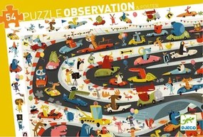 DJECO Puzzle Observation: Rallye / 54 dílků / 61x38 cm