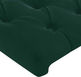 Čelo postele tmavě zelené 160x7x118/128 cm sametové 3116725