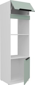 ARIA sb | vysoká skříňka 60 DPM-210 2F na vestavnou troubu a mikrovlnku | 60 cm | ANTI FINGERPRINT povrch | bílá/aquamarine