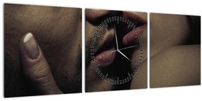 Obraz - Polibek (s hodinami) (90x30 cm)